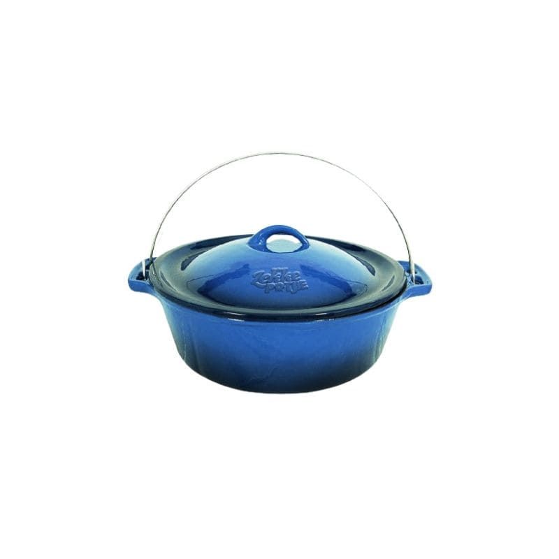 MDS Blue Enamel Cast Iron Flat Pot P12 | Tafelberg Furnishers