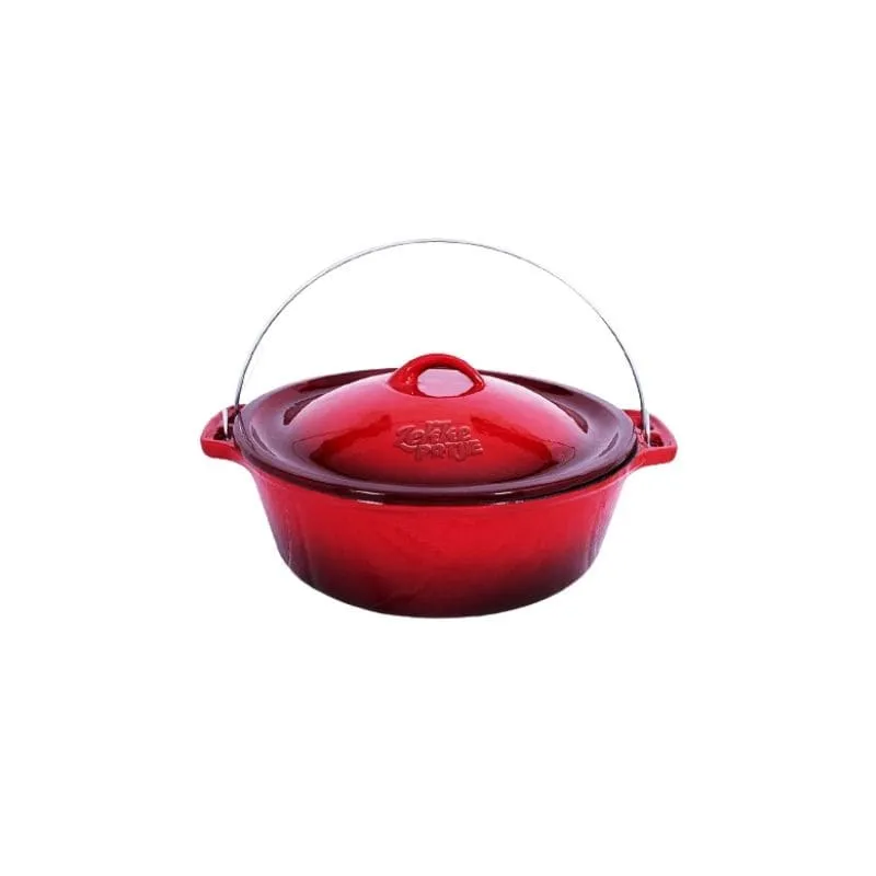 MDS Red Enamel Cast Iron Flat Pot P12 | Tafelberg Furnishers