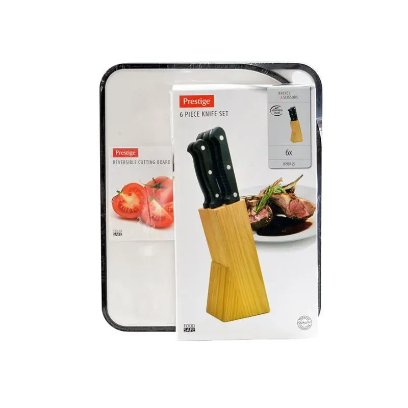 Prestige Knife Block & Chopping Board Set | Tafelberg Furnishers