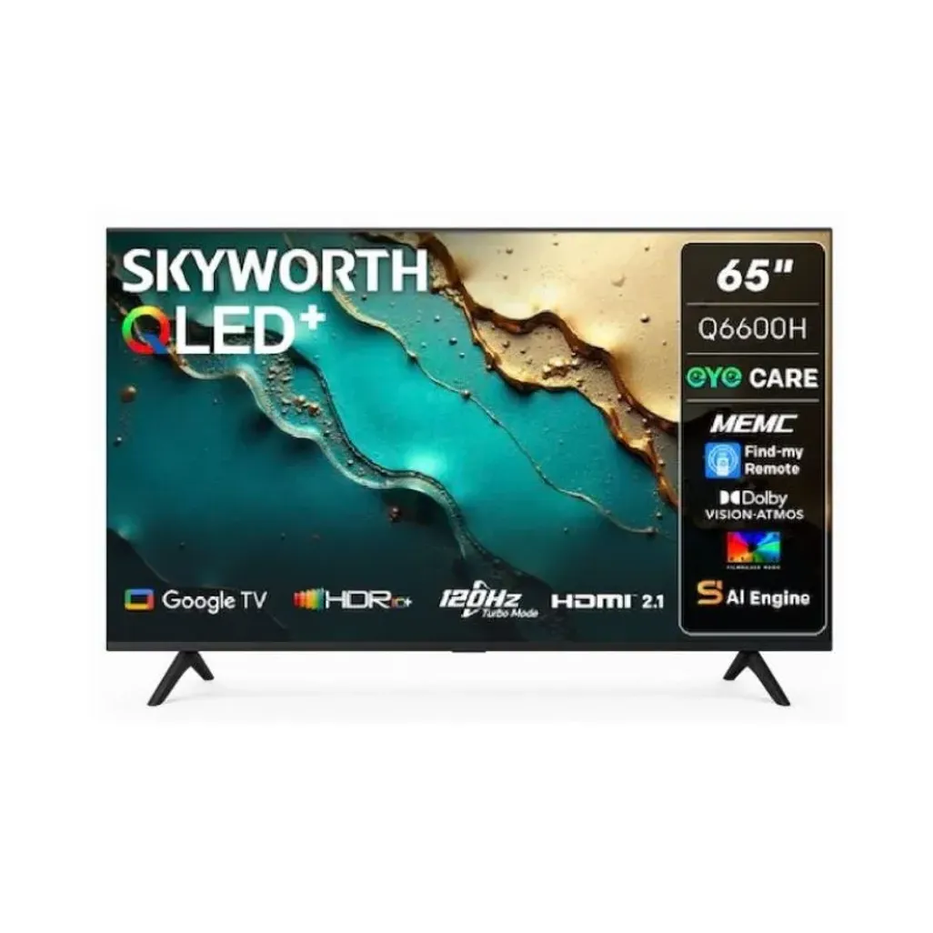 Skyworth 65 Inch 4K QLED Google Smart TV 65Q6600H | Tafelberg Furnishers