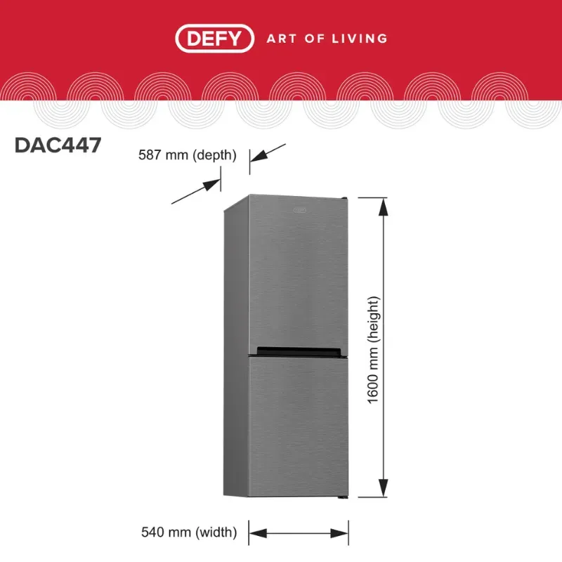 Defy 247L Metallic Bottom Freezer DAC447 | Tafelberg Furnishers