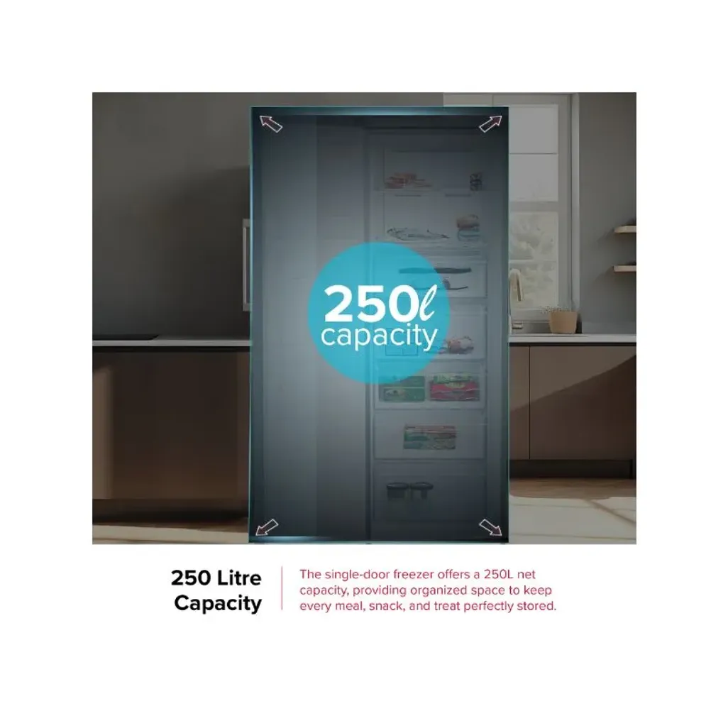 Defy 250L Titanium Inox Upright Freezer DUF250 | Tafelberg Furnishers