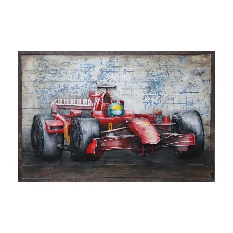 F1 Red 3D Metal Oil Painting FAM-1851 | Tafelberg Furnishers