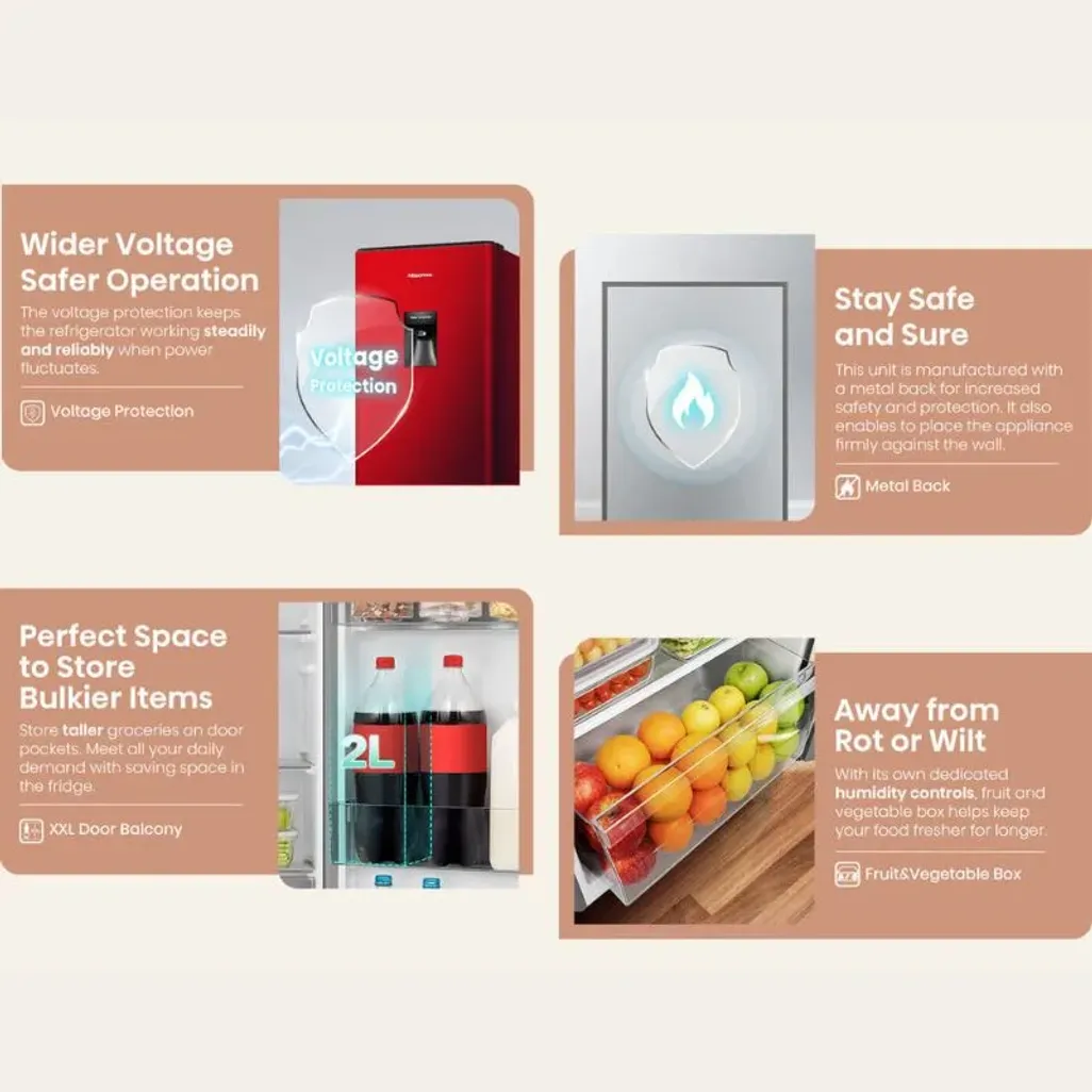 Hisense 177L Red Bar Fridge H235RRE-WD | Tafelberg Furnishers