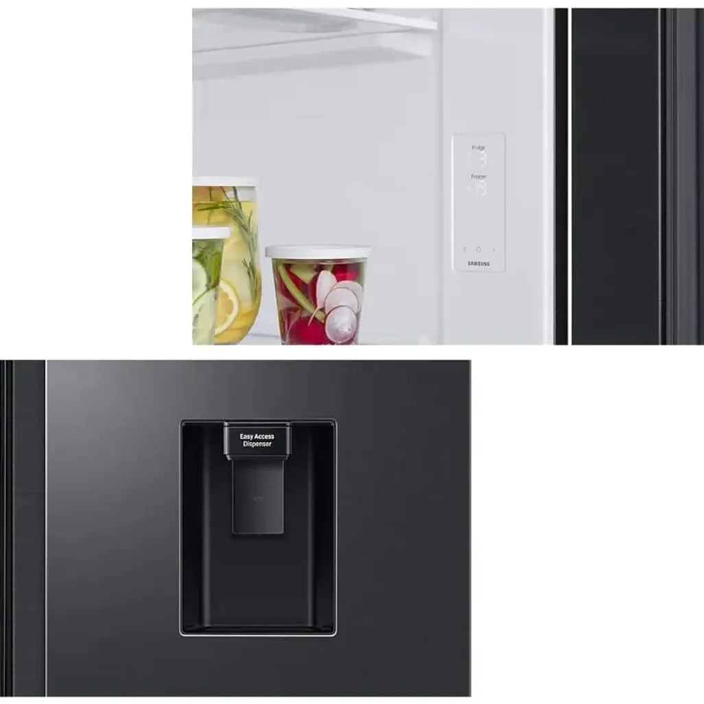 Samsung 560L Gentle Matt Black Side By Side Fridge RS57DG4100B4FA ...