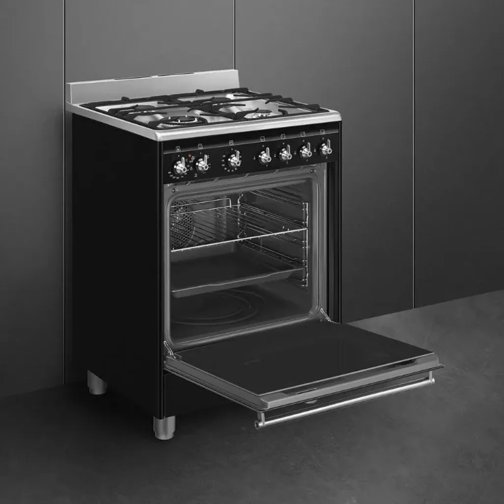 Smeg 60cm Glossy Black Gas / Electric Cooker SSA60MBL2 | Tafelberg ...