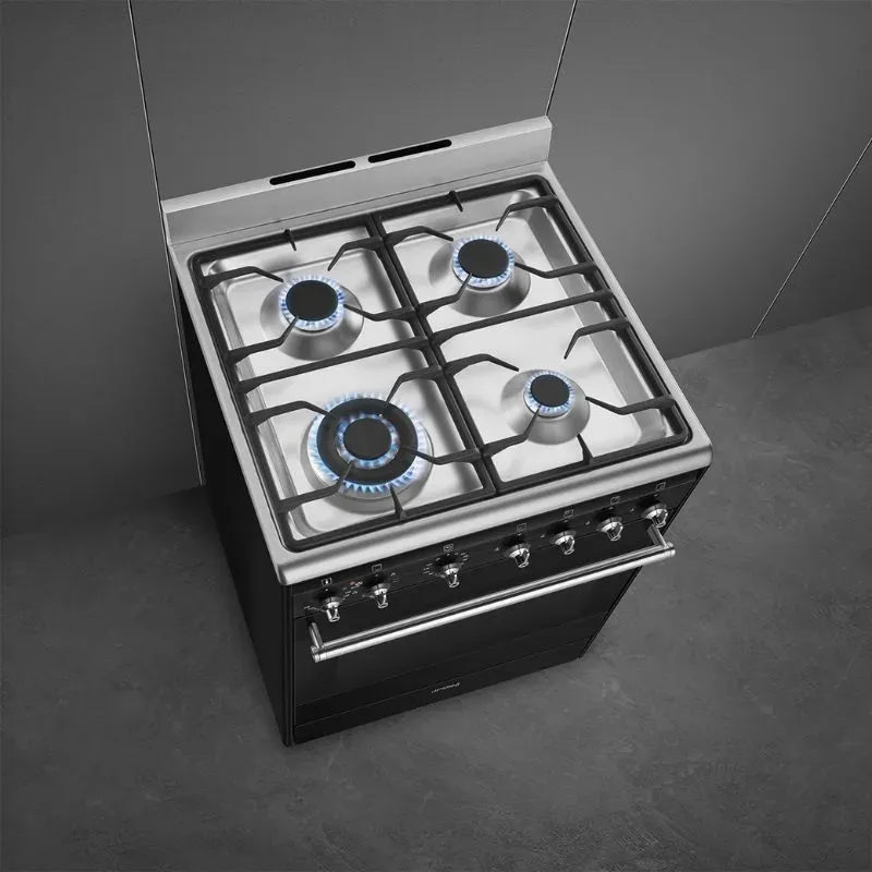 Smeg 60cm Glossy Black Gas / Electric Cooker SSA60MBL2 | Tafelberg ...
