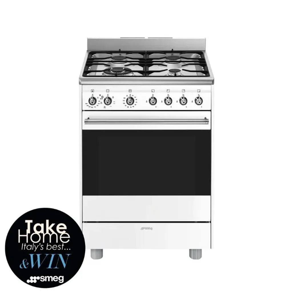 Smeg 60cm Glossy White Gas / Electric Cooker SSA60MWH2 | Tafelberg ...