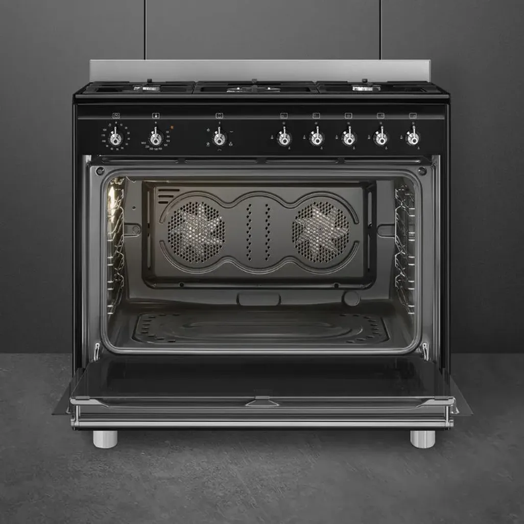 Smeg 90cm Black Classica Gas Cooker SSA91GGBL2 | Tafelberg Furnishers