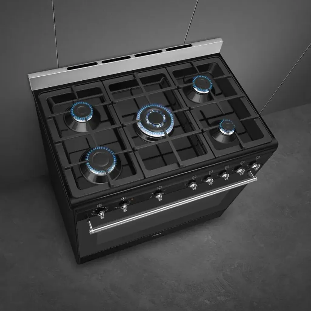 Smeg 90cm Black Classica Gas Cooker SSA91GGBL2 | Tafelberg Furnishers