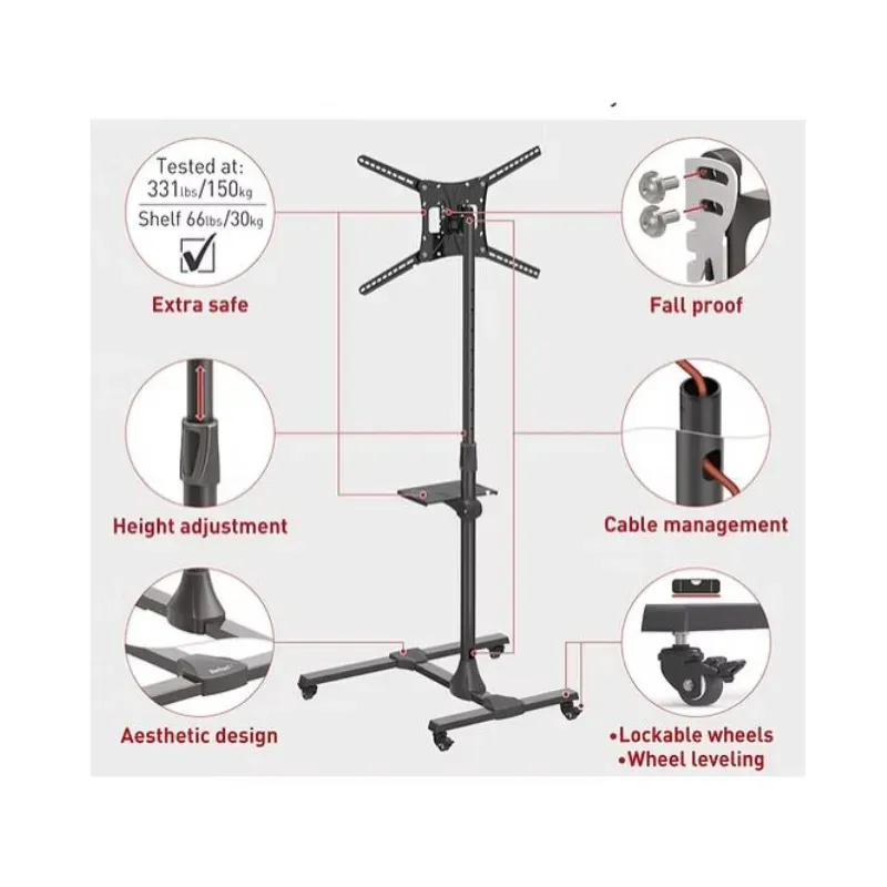 Barkan 13"- 83" Mobile TV Bracket Cart | Tafelberg Furnishers